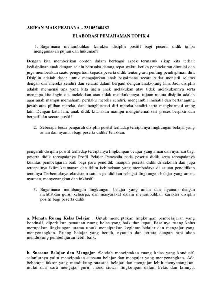 ELABORASI PEMAHAMAN tp4 | PDF