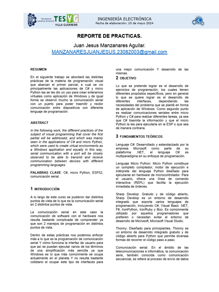 Reporte de Practicas | PDF | Entorno de desarrollo integrado | Programación de computadoras