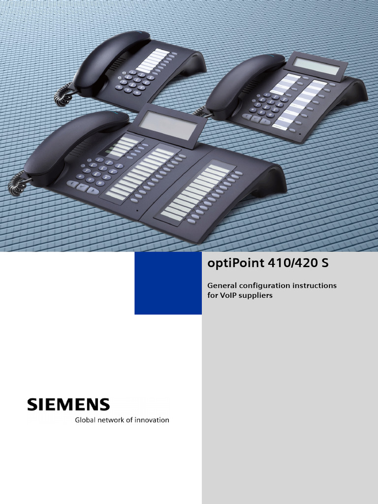 Configuration Instructions OptiPoint 410-420 S | PDF | Session Initiation Protocol | Codec