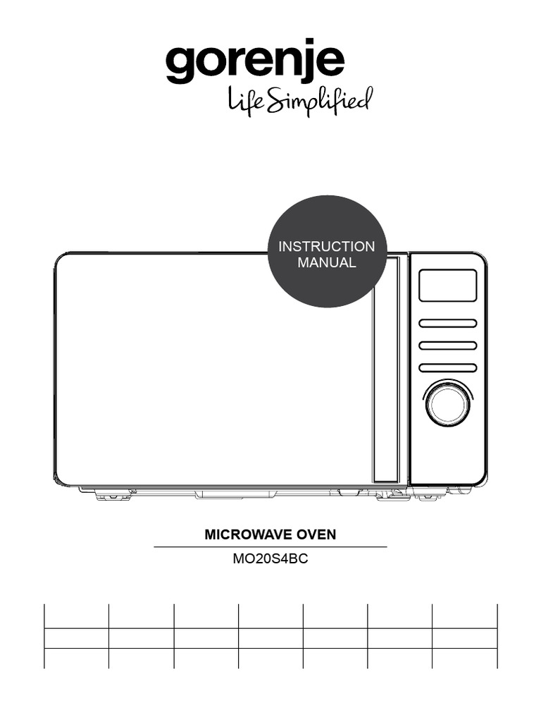 Instruction Manual: Microwave Oven | PDF