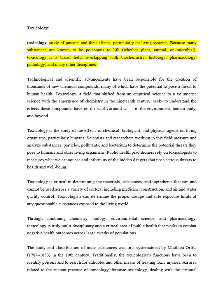 Forensic Technique To Crime Detection - Toxicology | PDF | Toxicology ...