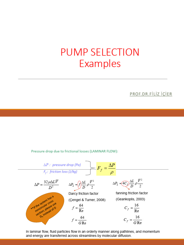 Pump Selection Examples: Prof - Dr.Filiz İçier | Download Free PDF ...