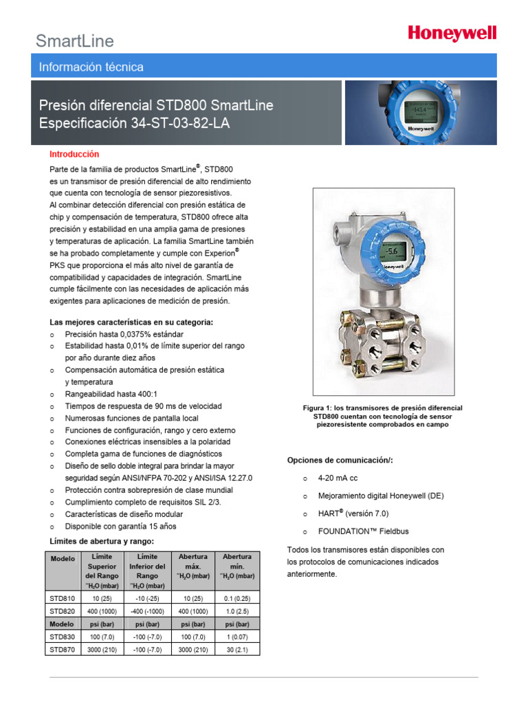 Diferencial 34-ST-03-82-LA | PDF | Pascal (Unidad) | Sensor