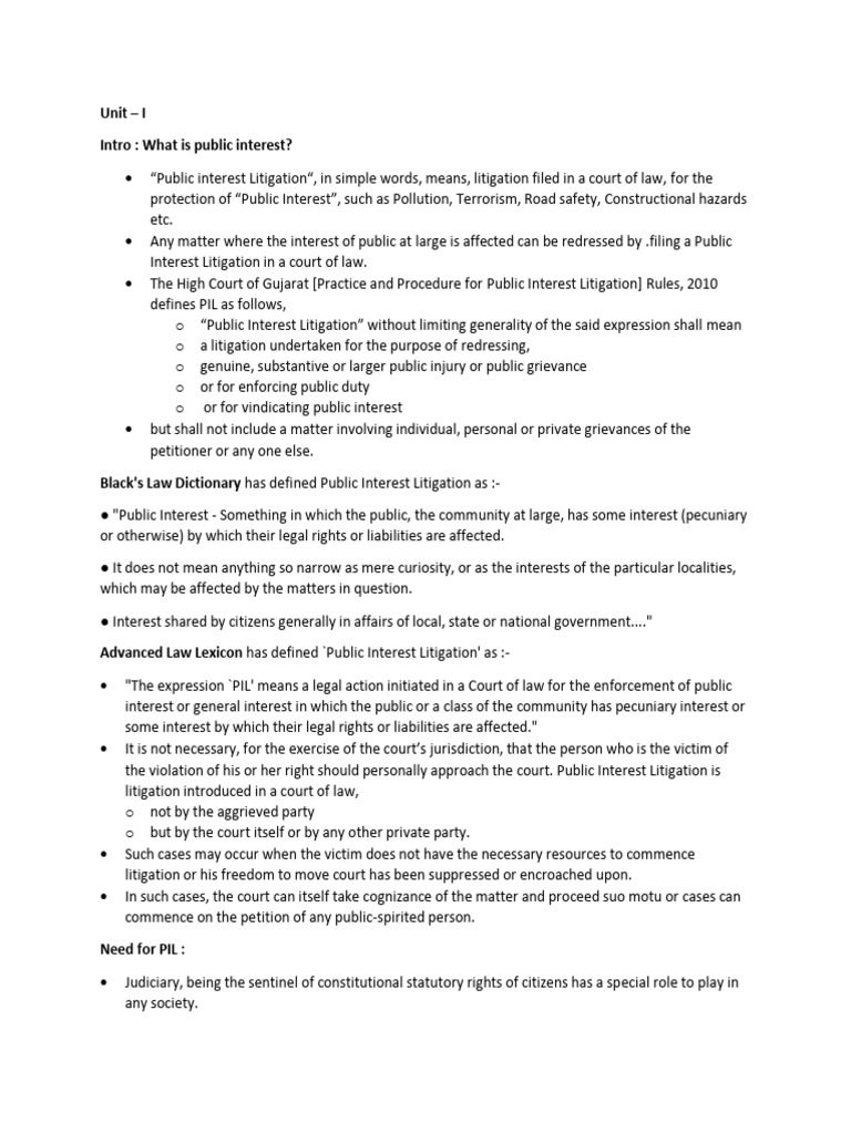 Understanding Public Interest Litigation | PDF | Standing (Law ...