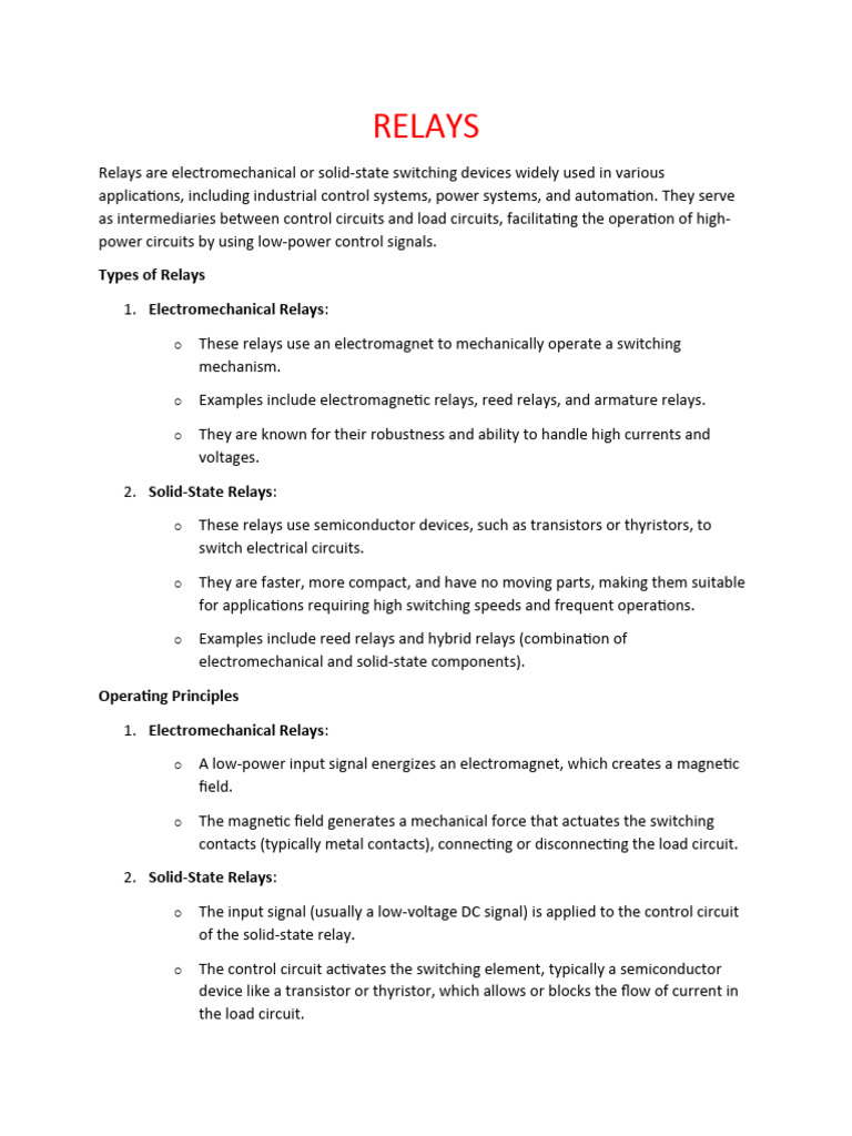 RELAYS | PDF | Relay | Electronics