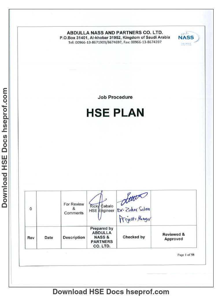 HSE Plan 1715873924 | PDF | Occupational Safety And Health | Safety