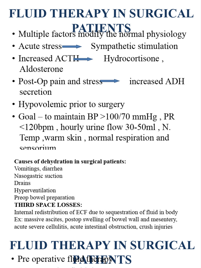 Fluid Therapy in Surgical Patients | PDF | Human Diseases And Disorders ...