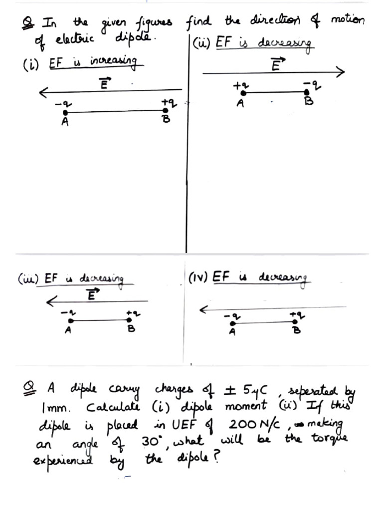 Electric Dipole Practice Problems | PDF | Dipole | Electromagnetism