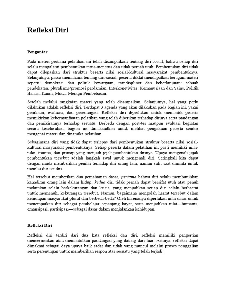 Modul Refleksi Diri | PDF | Karier & Perkembangan