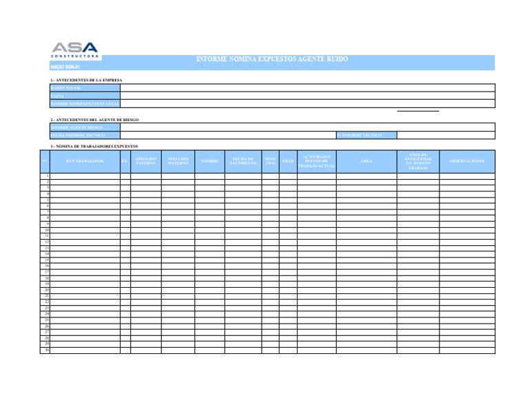 Informe de Exposición a Agente Ruido | PDF