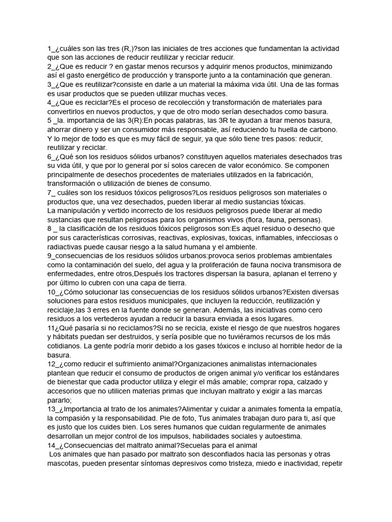 Importancia de las 3R y Residuos | PDF | Residuos | Reciclaje
