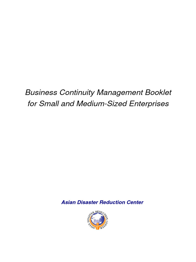 BCM SMEs Booklet | PDF | Disaster Recovery | Risk