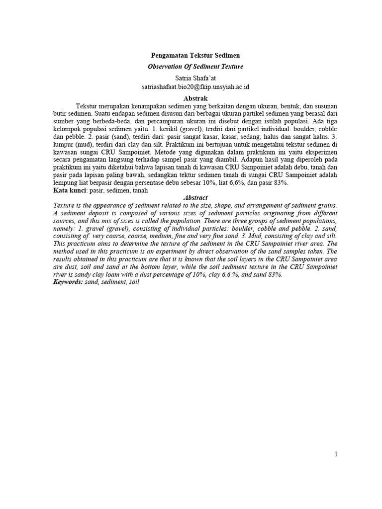 LPRN - Pengamatan Tekstur Sedimen - EKWAN | PDF