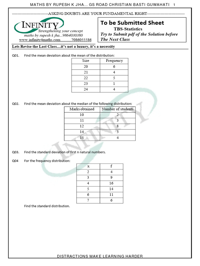 TBS Statistics | PDF | Standard Deviation | Variance