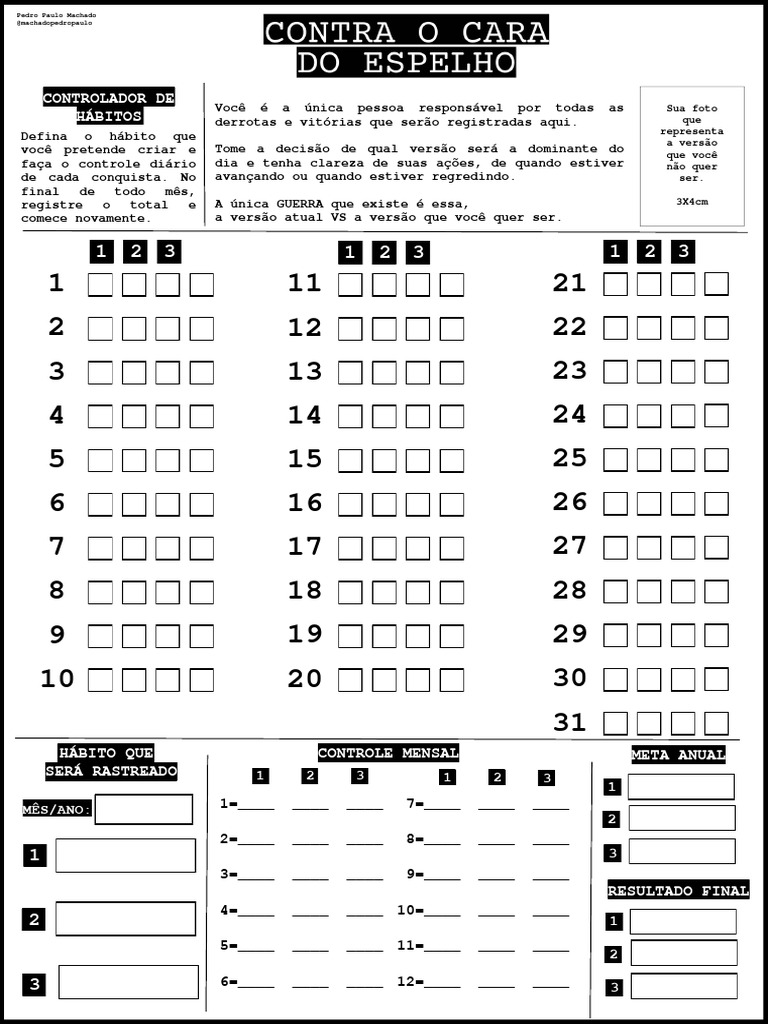 Controle de Hábitos Mensal e Anual | PDF