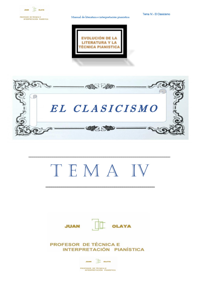 Tema IV El Clasicismo | PDF | Periodo Clásico (Música) | Musica barroca