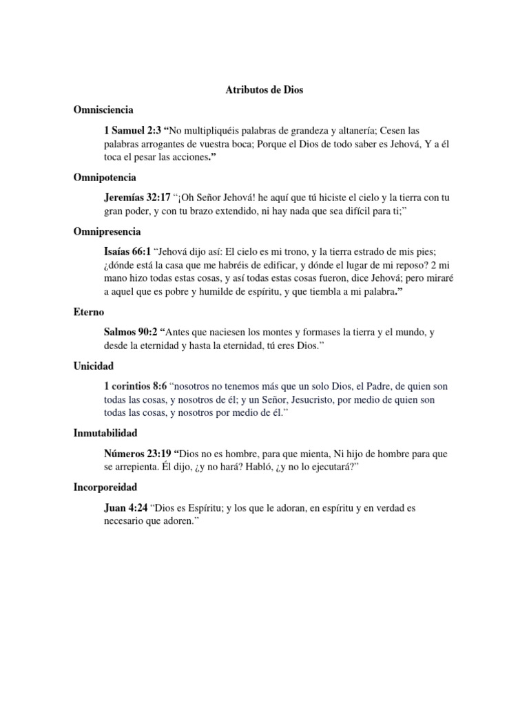 Atributos De Dios Pdf