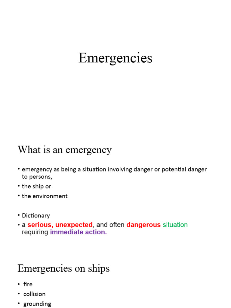 Emergencies | PDF | Emergency | Sailor