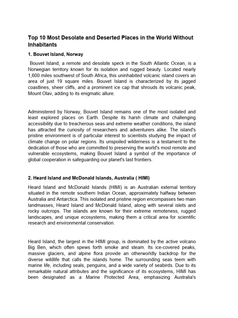 Top 10 Most Desolate and Deserted Places in The World Without ...