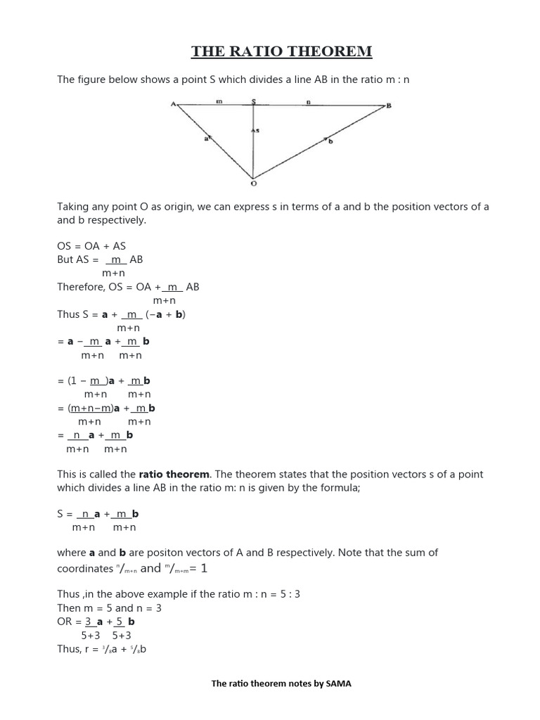 The Ratio Theorem | Download Free PDF | Vector Space | Ratio