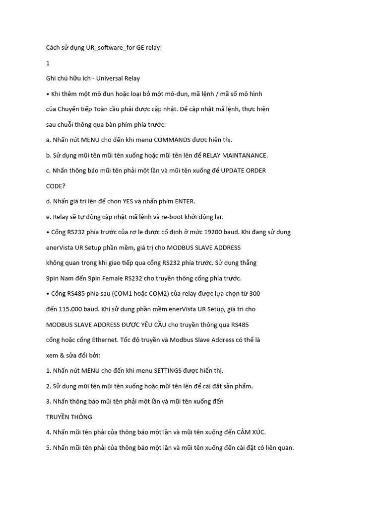 Cách S D NG Rơ Le GE-L90 | PDF