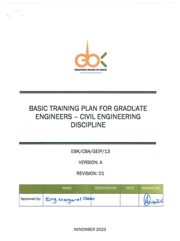 Basic Training Plan - Civil Engineering | PDF Basic Training Plan - Civil Engineering | PDF