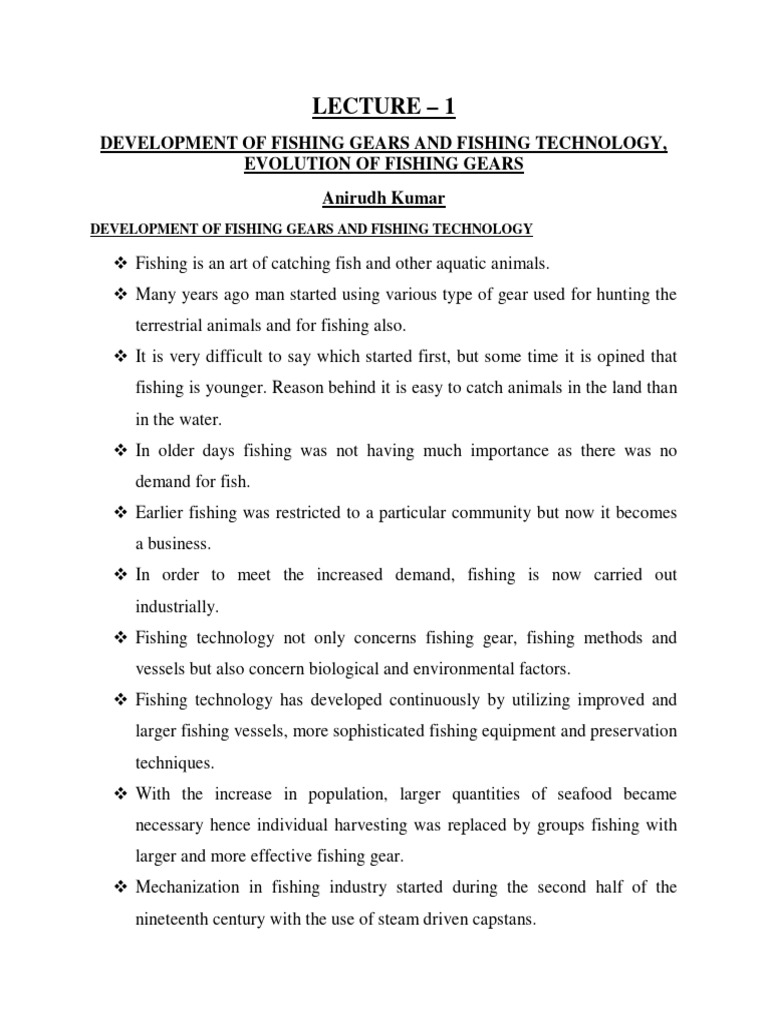 Evolution of Fishing Gears and Technology | PDF | Trawling | Angling