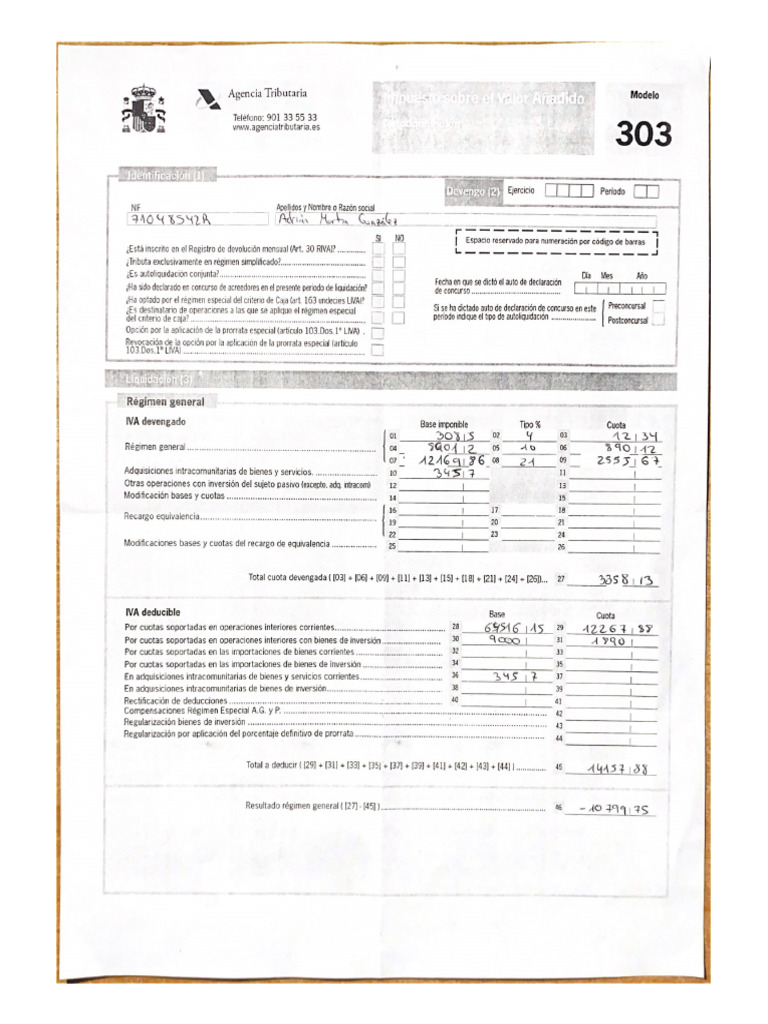 Adrián - Martin - Gonzalez - Tarea Modelo 303 | PDF