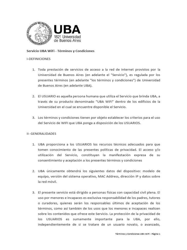 TyC UBA WiFi | PDF | Privacidad en internet | Internet