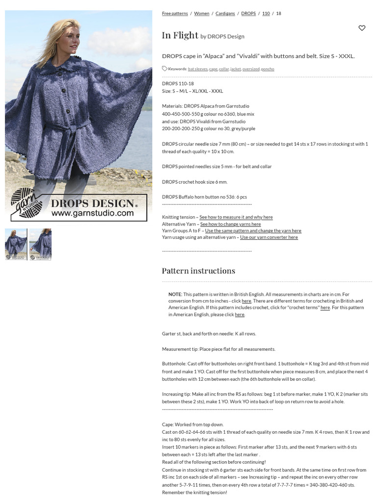 In Flight - DROPS 110-18 - Free Knitting Patterns by DROPS Design | PDF ...