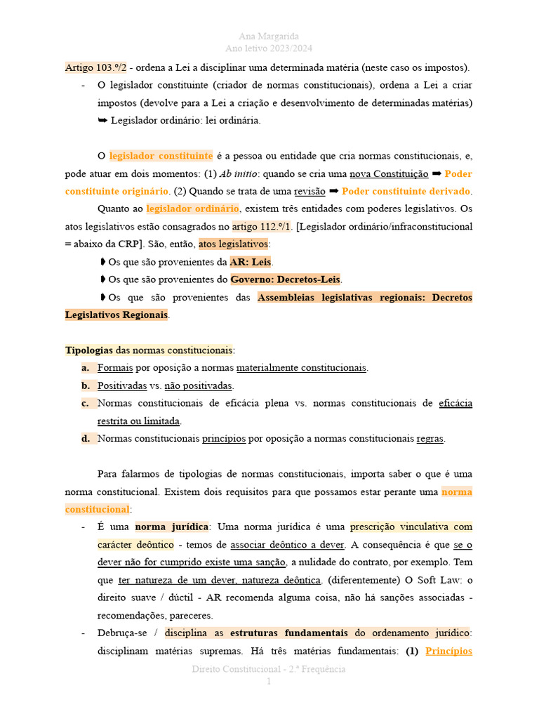 Tipos de Normas Constitucionais e Impostos | PDF | Constituição | Lei ...