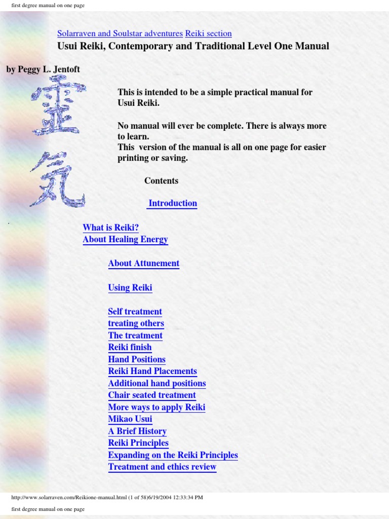 Reiki - 1st Degree Manual | PDF | Reiki | Qi