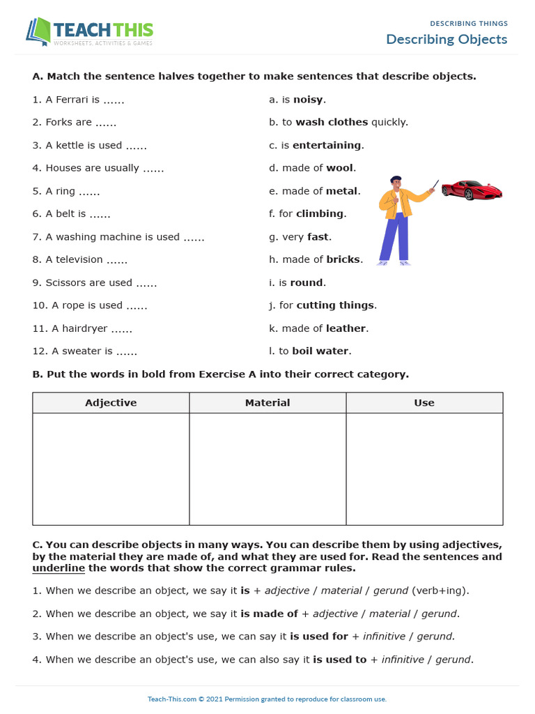 Describing Objects | PDF | Syntax | Grammar