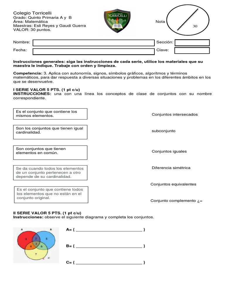 Examen de Matemática IB | PDF | Conjunto (Matemáticas) | Matemáticas