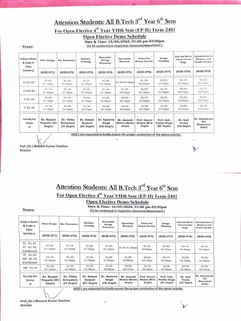 Open Elective Demo Schedule 2024 | PDF | Liberal Arts Education