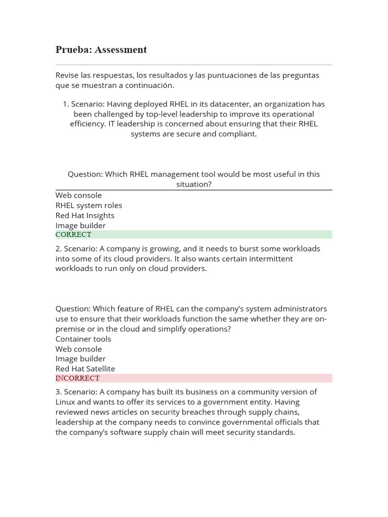 Red Hat Enterprise Linux-Product Overview Prueba-Assessment 1 | PDF ...