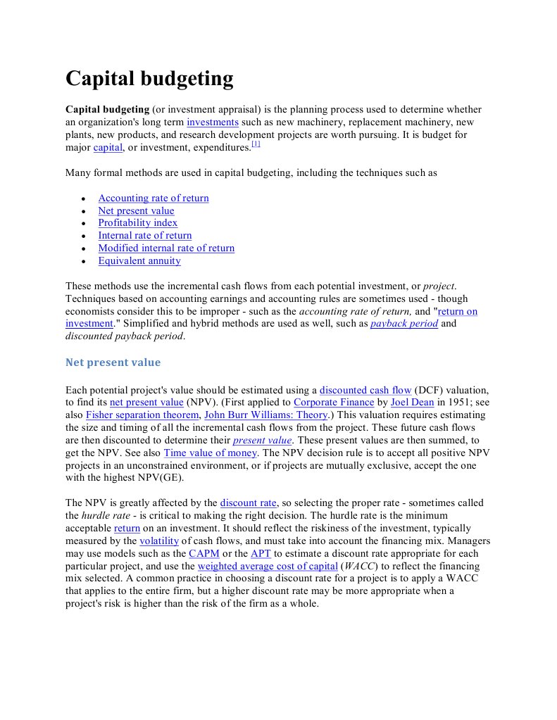 Capital Budgeting | PDF