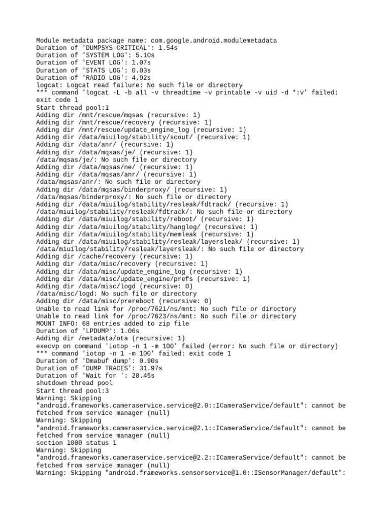Android Module Metadata Logs | PDF | Software | Software Development