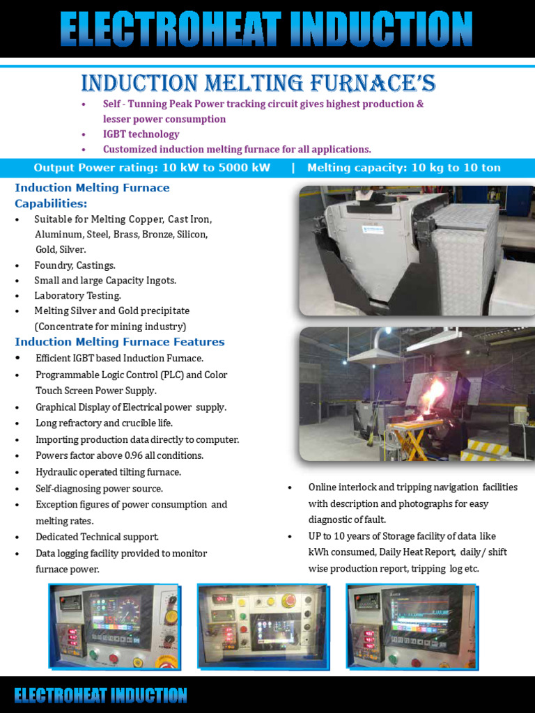 Induction Melting Furnace Brochure | PDF | Metals | Foundry