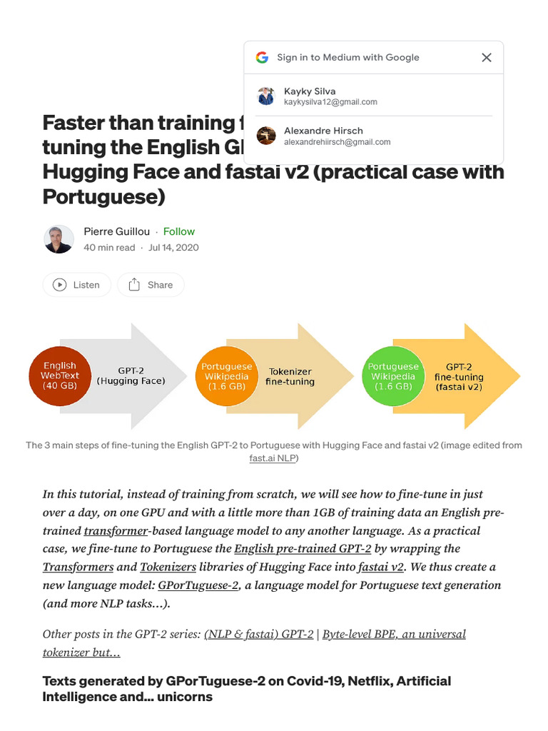 Faster Than Training From Scratch - Fine-Tuning The English GPT-2 in ...