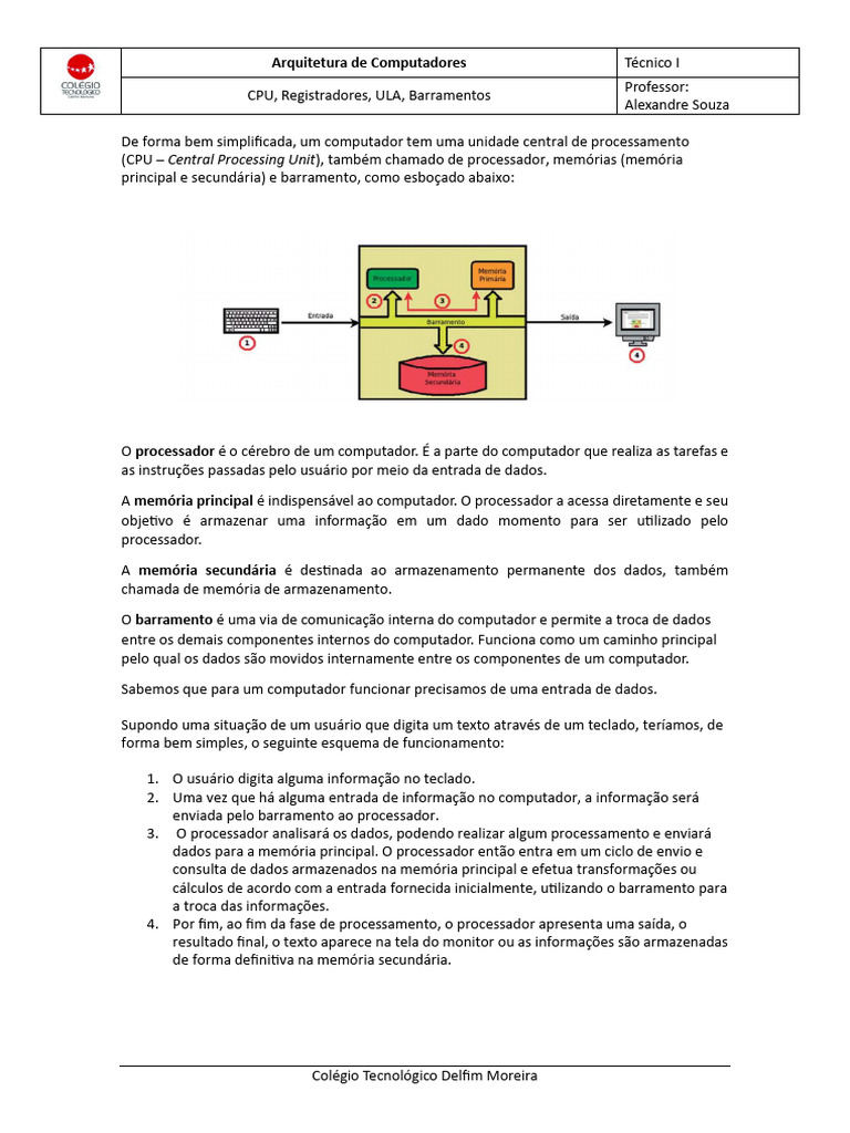 Organizacao Computadores Arquitetura | PDF | Armazenamento de dados de ...