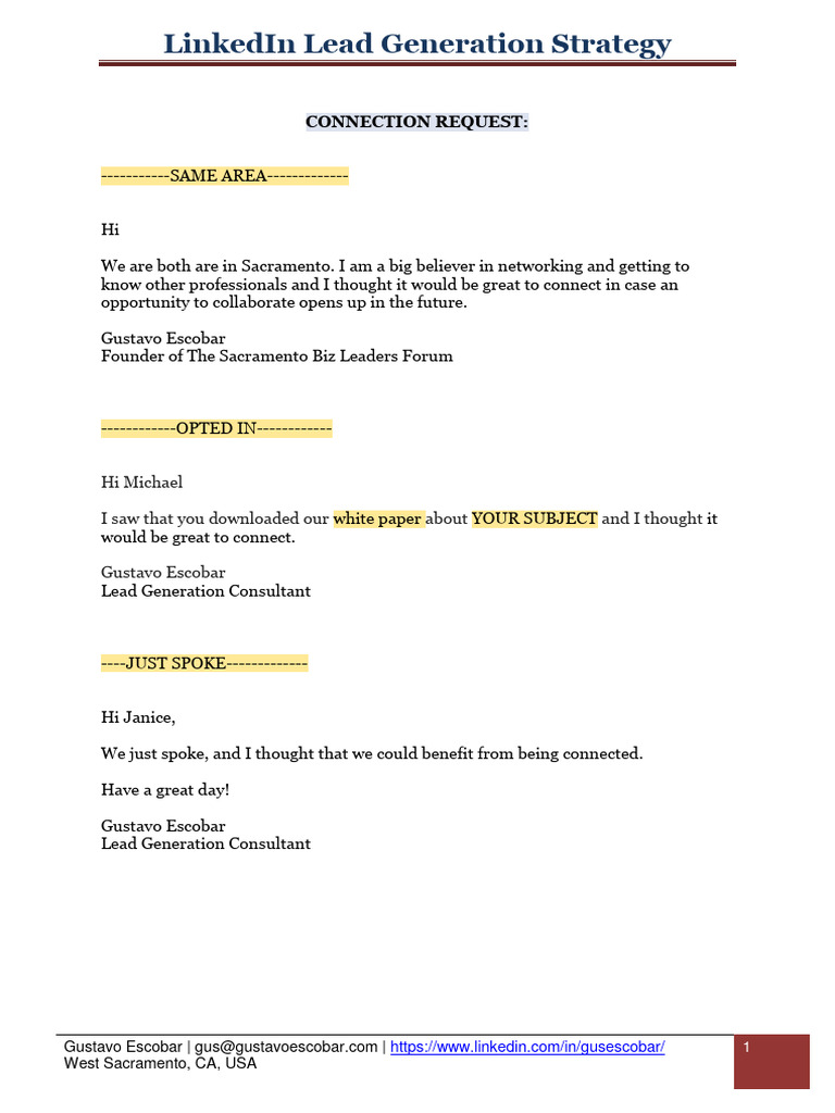 Messages Templates | Download Free PDF | Linked In | Cyberspace