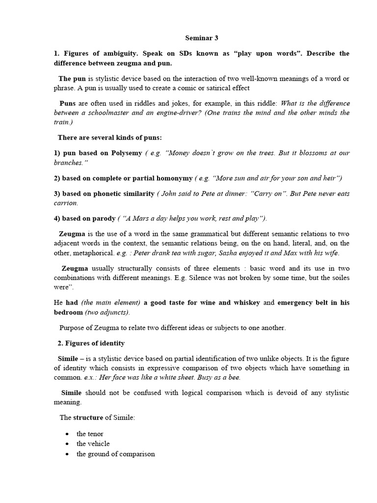 Seminar 3 | PDF | Adjective | Metaphor
