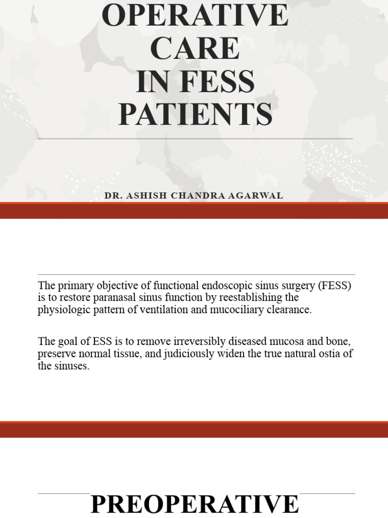 FESS ppt | PDF | Surgery | Human Nose