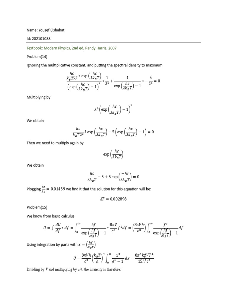 ass 3 phys 202 | PDF | Physical Chemistry | Physical Phenomena
