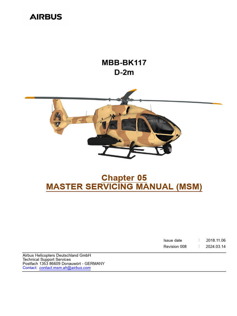 MBB-BK117 D-2m Master Servicing Manual | PDF | Aircraft | Aviation