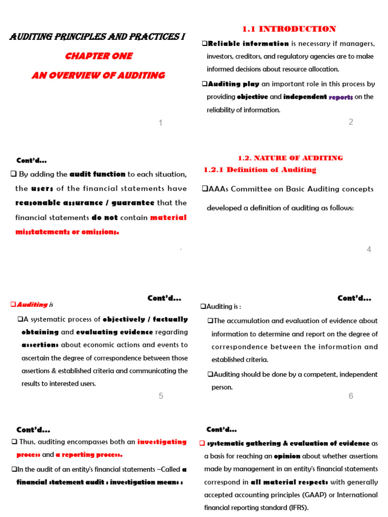 Auditning CH-1 | PDF | Audit | Financial Audit