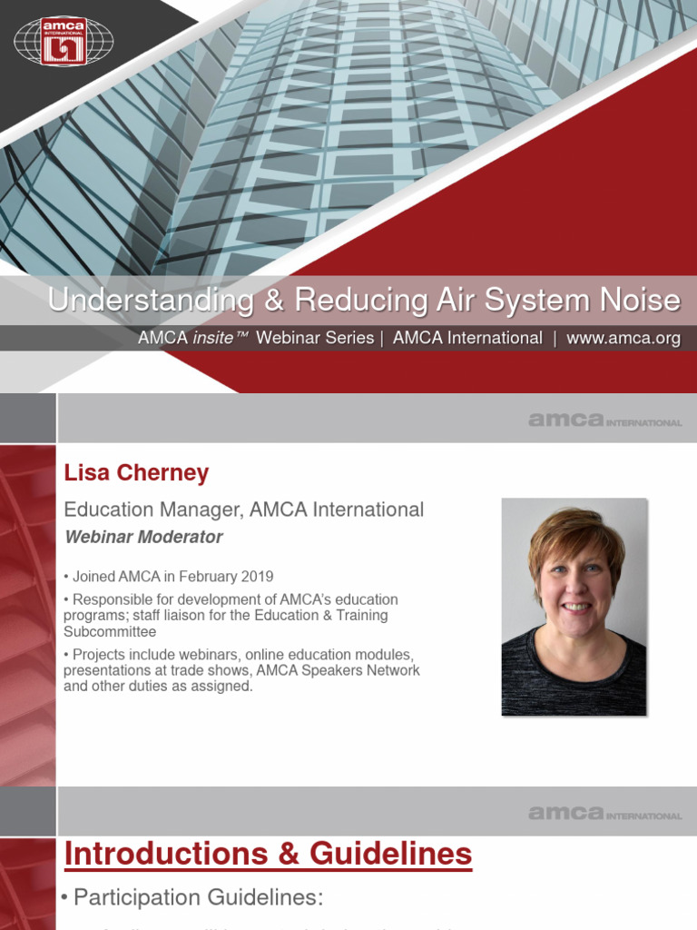 Amca Webinar Understanding & Reducing Air System Noise | PDF | Sound | Acoustics
