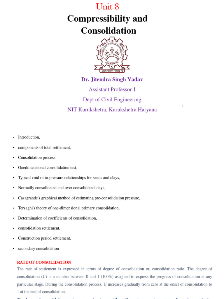 Unit-08 Compressibility and Consolidation-Part 2 - Modified | PDF ...