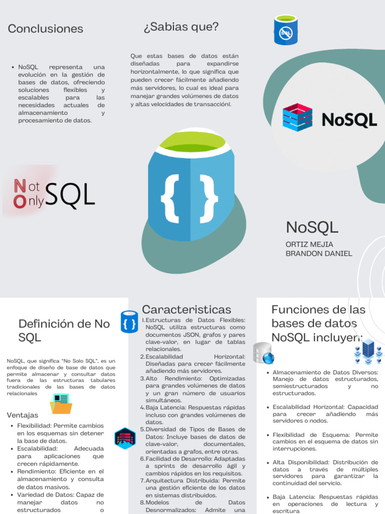 Triptico NoSQL | PDF | No Sql | Bases de datos